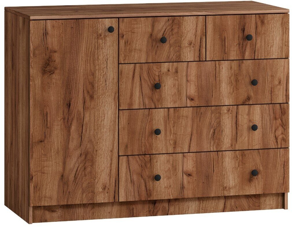 Комод для одежды Бард 5, Легкомаркет, ЛДСП, цвет дуб табачный, 100х89х40, 5 ящиков/дверь