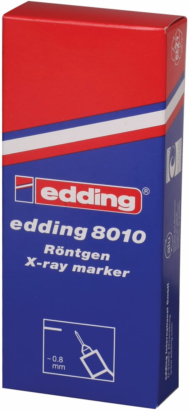Упаковка 3 шт. Маркер для рентгеновских пленок EDDING "8010", белый, 0,8 мм, круглый наконечник, на лаковой основе, E-8010/49