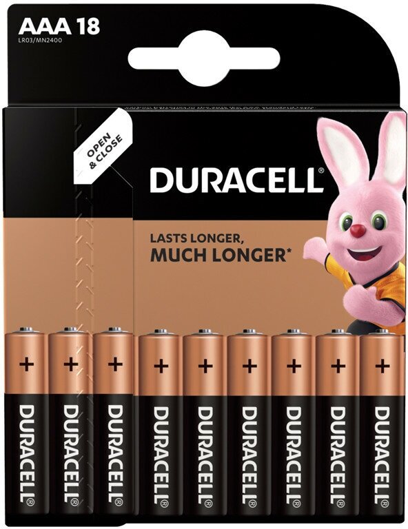 Батарейка Duracell Basic AAA (LR03) алкалиновая, 18BL, 18 штук, 239288