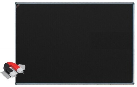 Магнитно-меловая доска boardSYS черная BOARDSYS 100х75 см, лаковое покрытие, алюминиевая рама