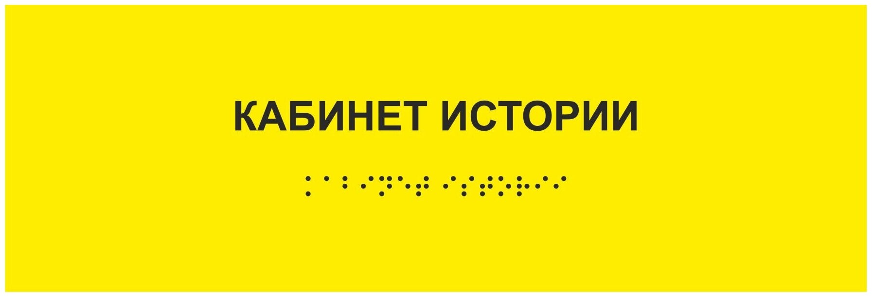 Табличка кабинет истории шрифтом Брайля на стену, дверь, кабинет