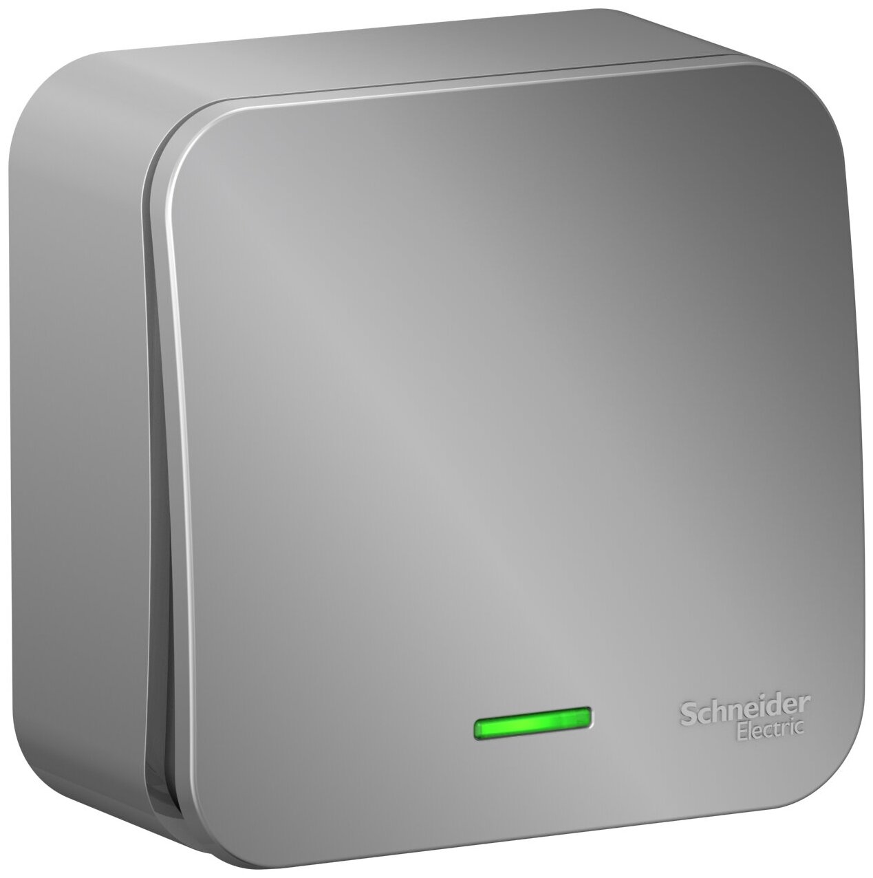 Выключатель 1 ОП 10А (изол. пл.) с подсв. cх.1 SE Blanca алюминий