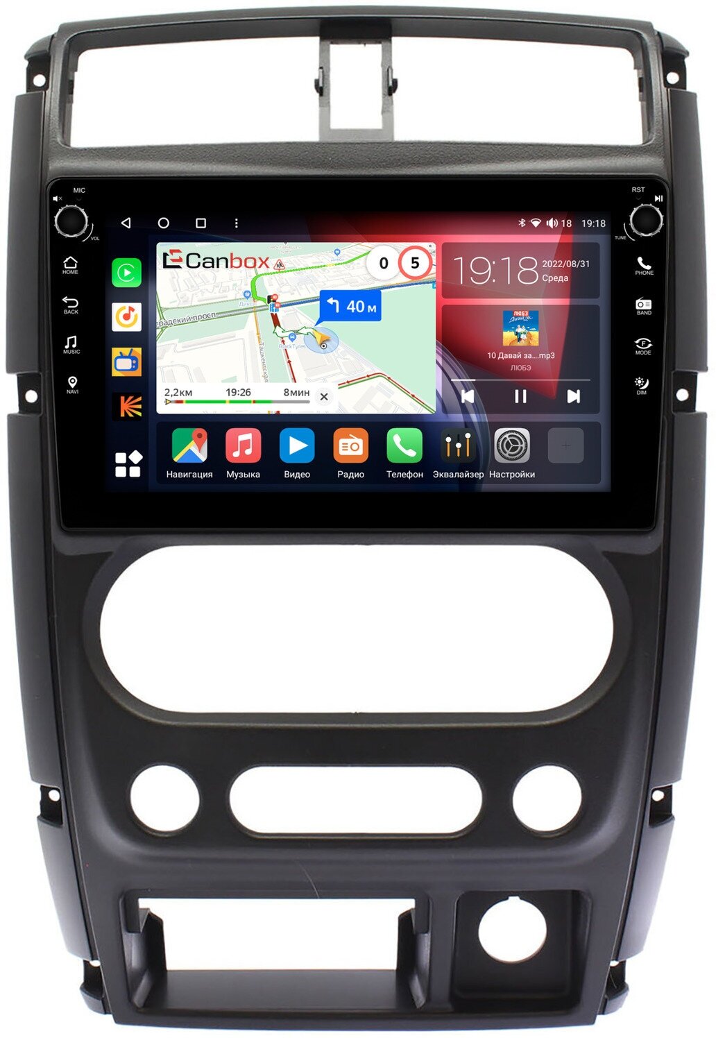 Штатная магнитола Canbox H-Line 7804-9-357 Suzuki Jimny 3 2005-2019 Android 10 (4G-SIM, 6/128, DSP, IPS) С крутилками