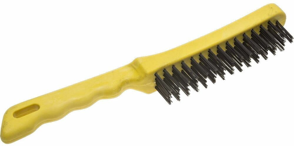 Проволочная стальная щетка STAYER 4 ряда с пластмассовой рукояткой