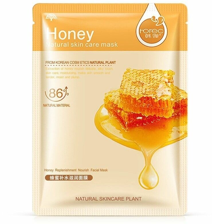 Питательная и увлажняющая тканевая маска для лица с экстрактом меда Hchana