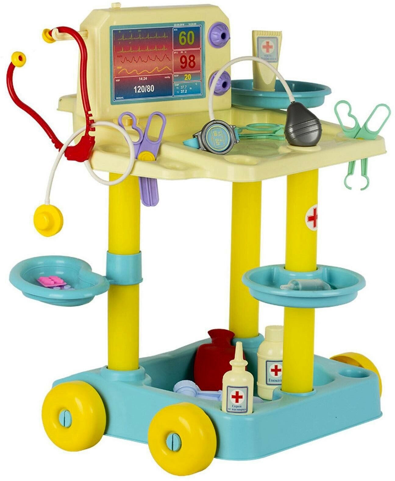 Игровой набор «Доктор» на тележке, 23 предмета