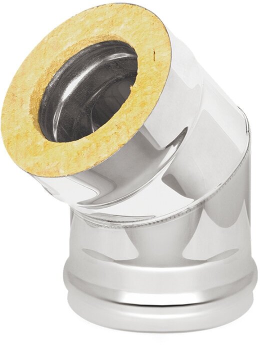 Сэндвич-колено Оц+Нерж (AISI 430/0,5мм) 45* 2 секции (200x260)