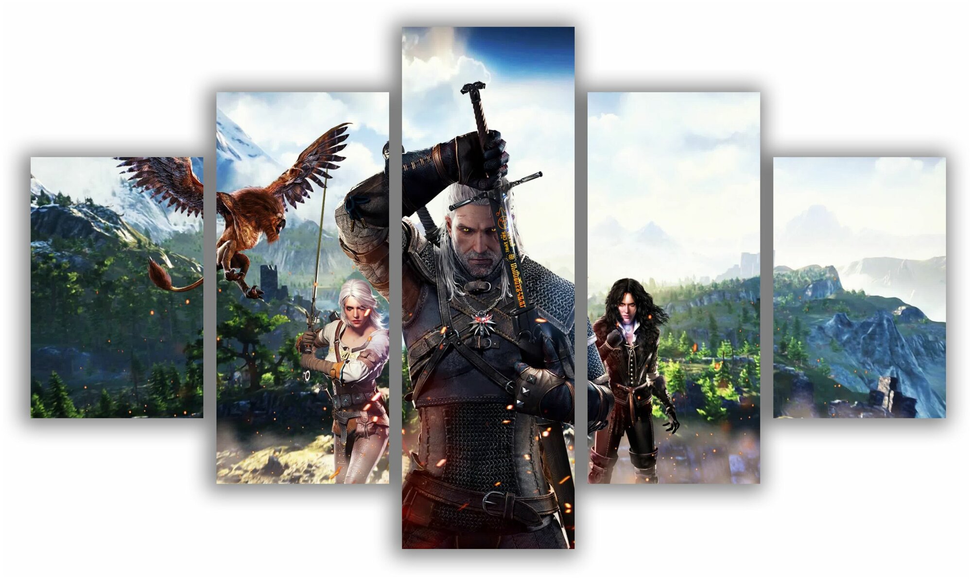 Модульная картина Ведьмак 140х80