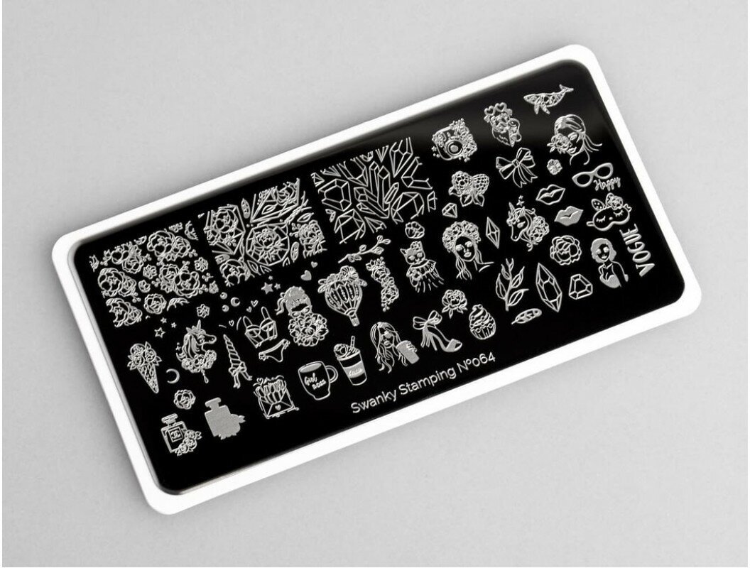 Стемпинг swanky stamping пластина 064