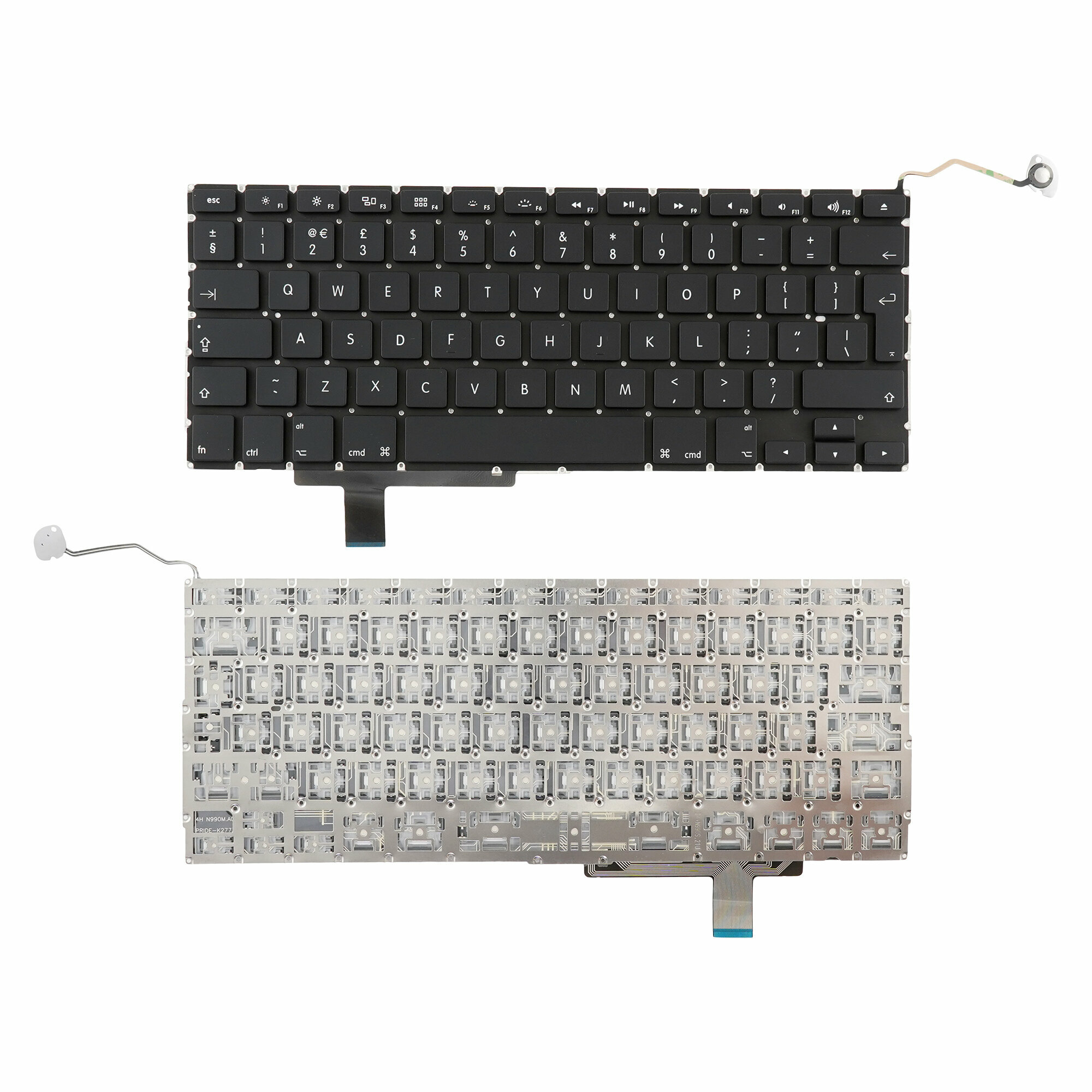 Клавиатура для ноутбука MacBook Pro 17" A1297 (Early 2009 - Late 2011) Г-образный Enter (английская)