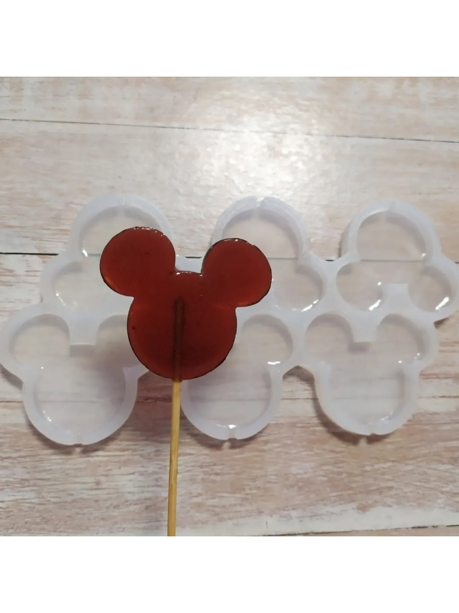 Форма для леденцов "микки маус" 5 см 6 ячеек