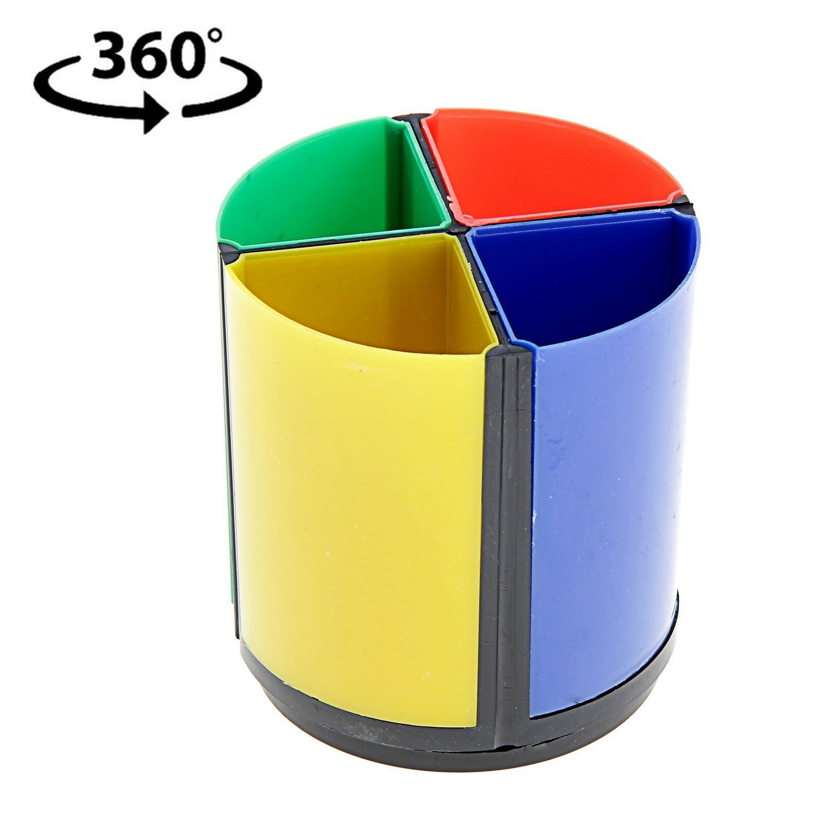 Органайзер Calligrata "Дольки", для канцтоваров, вращающийся, пластик, 4 отделения, 11x9 см