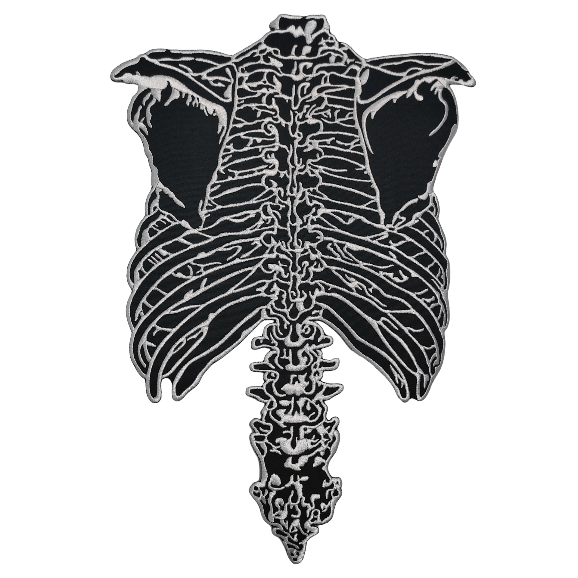 Большая нашивка на куртку, патч, шеврон байкерский, нашивка на спину Скелет. Размер 36,5х25,5 см.