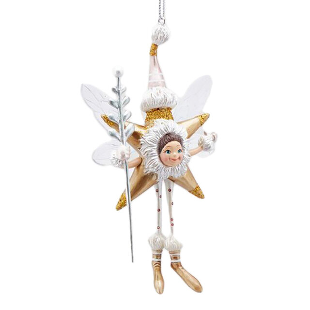 Елочная игрушка Эльф Каи с волшебным посохом 15 см, подвеска, EDG, 685375-95-1