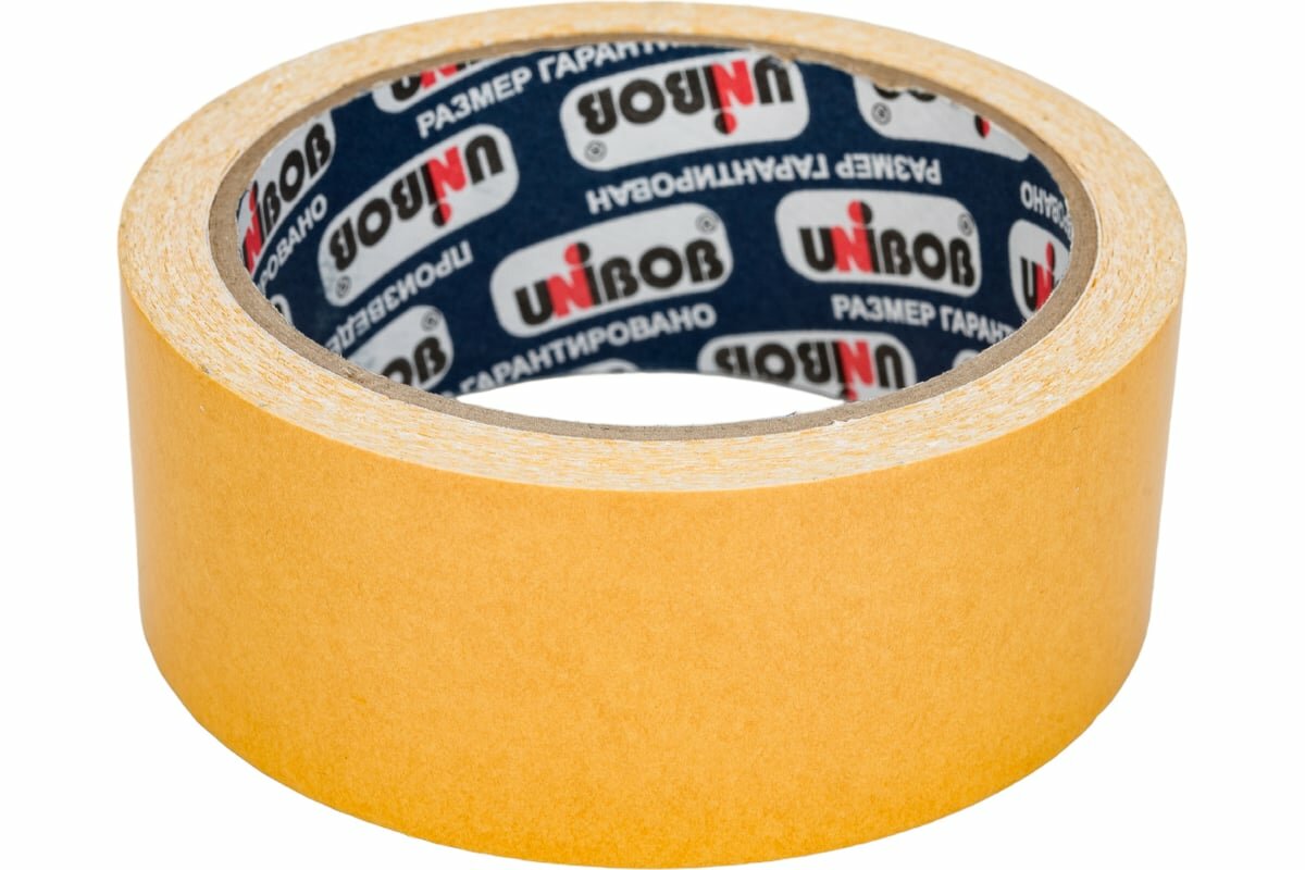 UNIBOB двусторонняя тканевая клейкая лента 38 мм x 10 м для крепления на поверхностях 214987