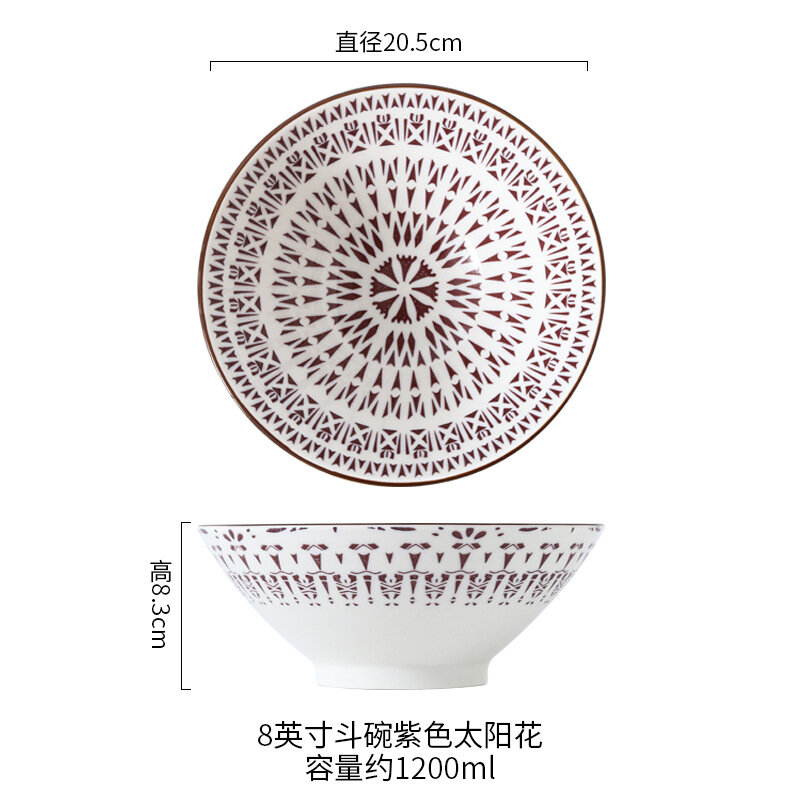 8inch Дули Чаша Японского Стиля для Рамена Керамическая Чаша для Лапши Быстрого Приготовления для Магазинов Лапши Подглазурная Цветная Чаша для Супа