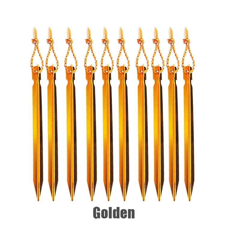 10 шт./лот 18 см алюминиевый сплав дворовый навес колышки для палатки садовые колья наземный гвоздь сверхмощный со светоотражающим шнуром гамак для кемпинга