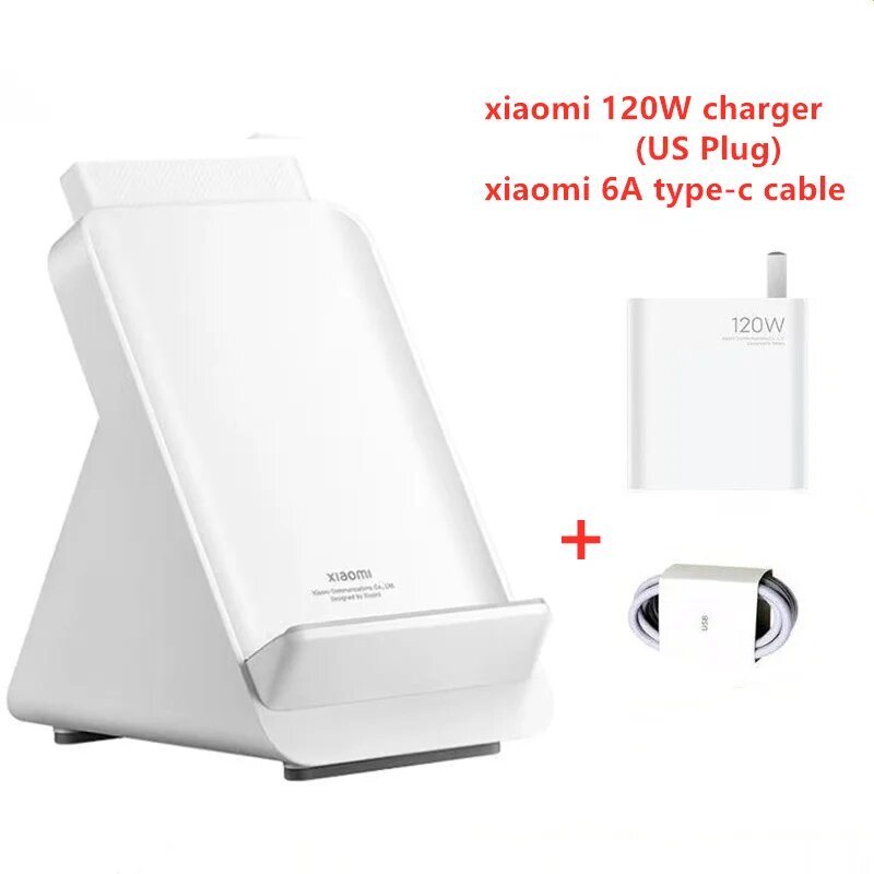 Беспроводная зарядная станция Xiaomi 120W (US Plug) + кабель Type-C 6A