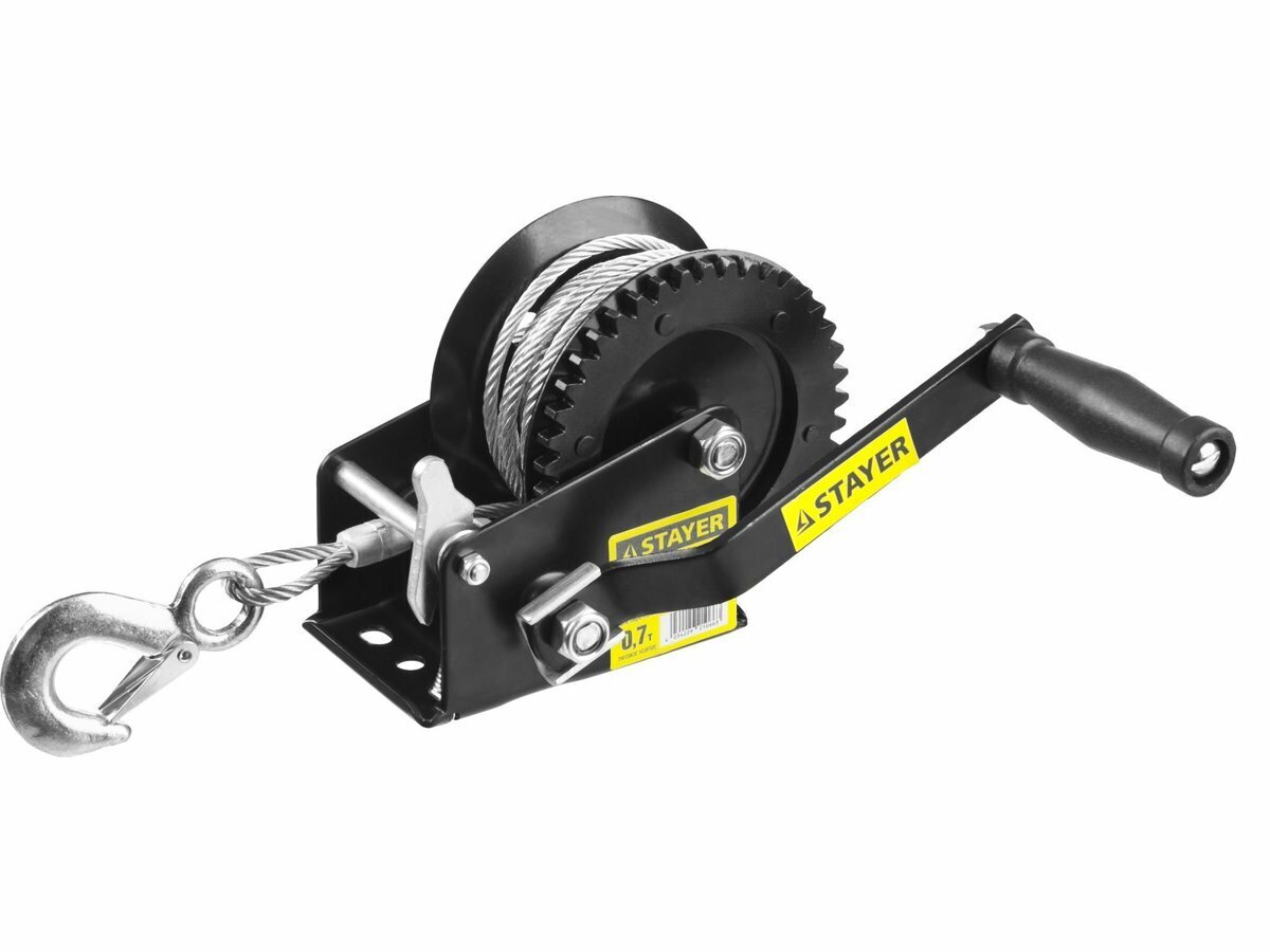 Тросовая барабанная тяговая лебедка 700 кг 8 м Stayer MASTER 43112-0.7