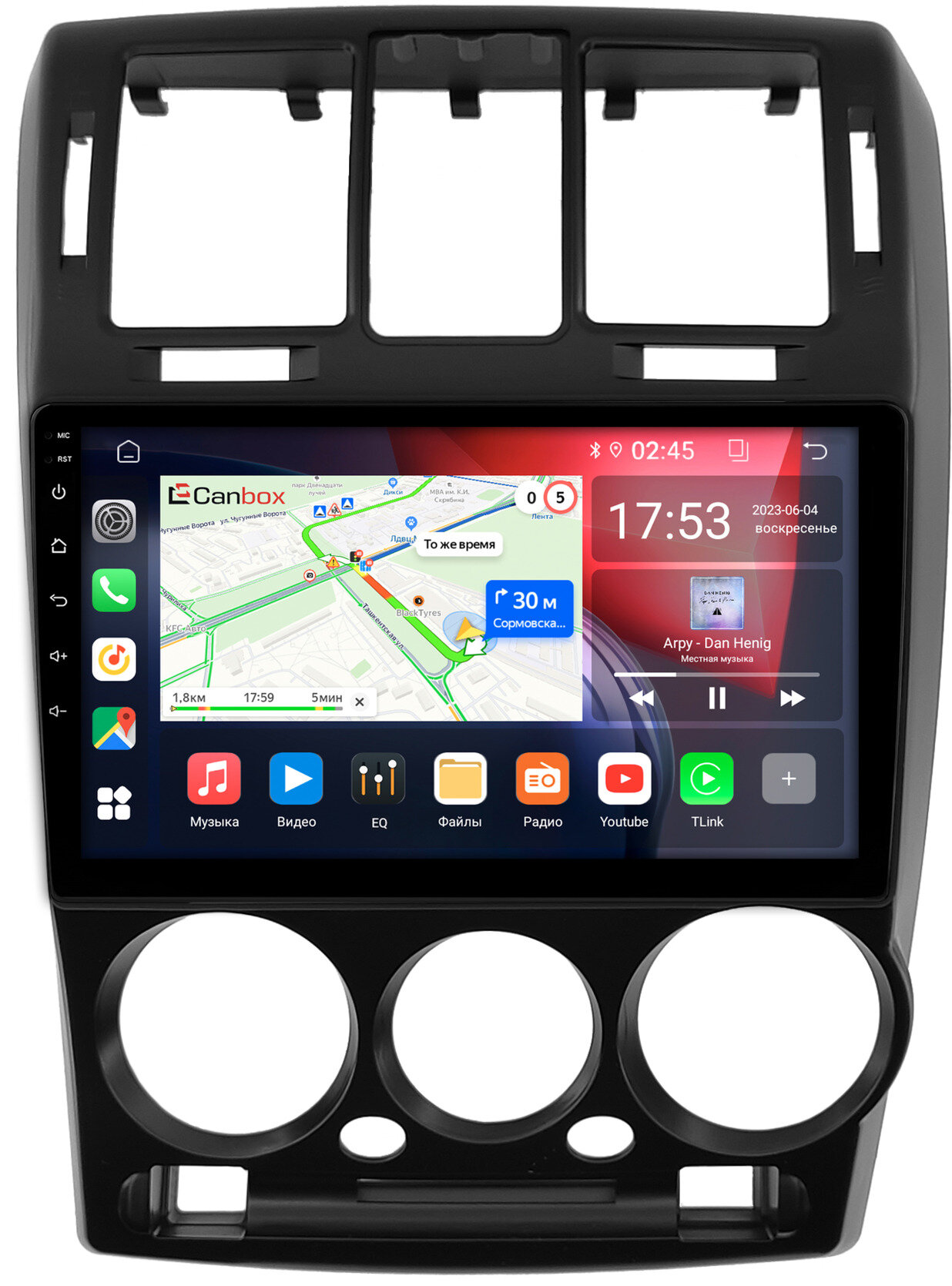 Штатная магнитола Canbox GTR9-1321 для Hyundai Getz 2002-2011 (черная) на Android 10 (IPS, DSP, CarPlay)