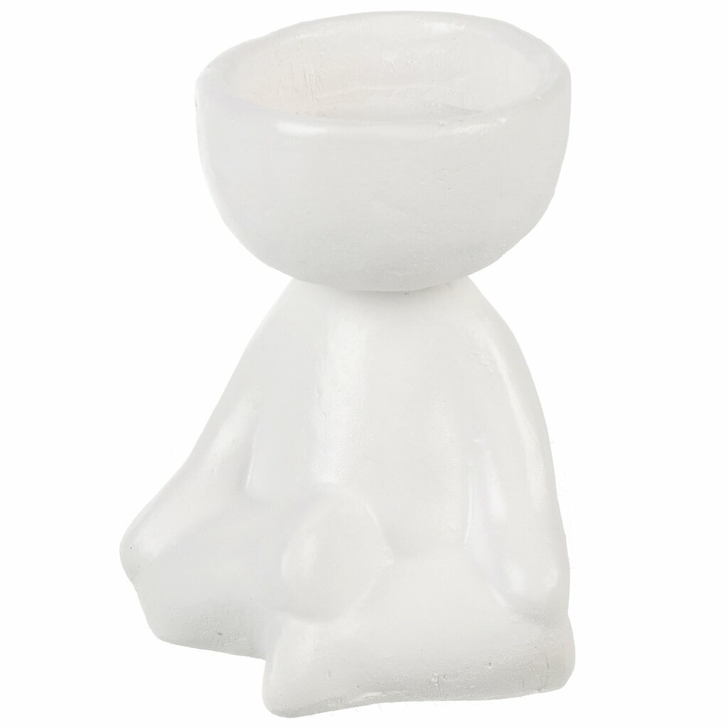 Фигурка-подсвечник гипс, Сидящий малыш, 7.1х7.1х8.3 см, под чайную свечу, белая, 1 005 570 001