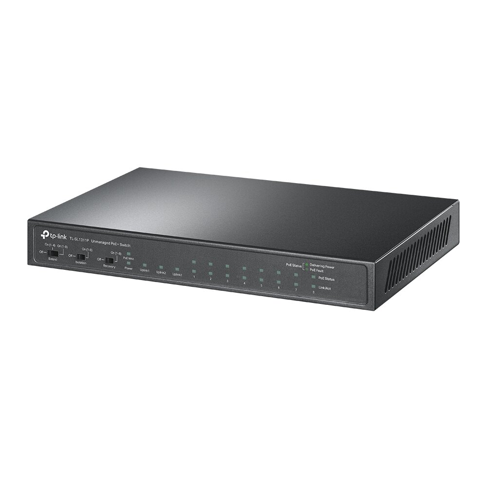Коммутатор/ 8-Port 10/100Mbps + 3-Port Gigabit Desktop Switch with 8-Port PoE+