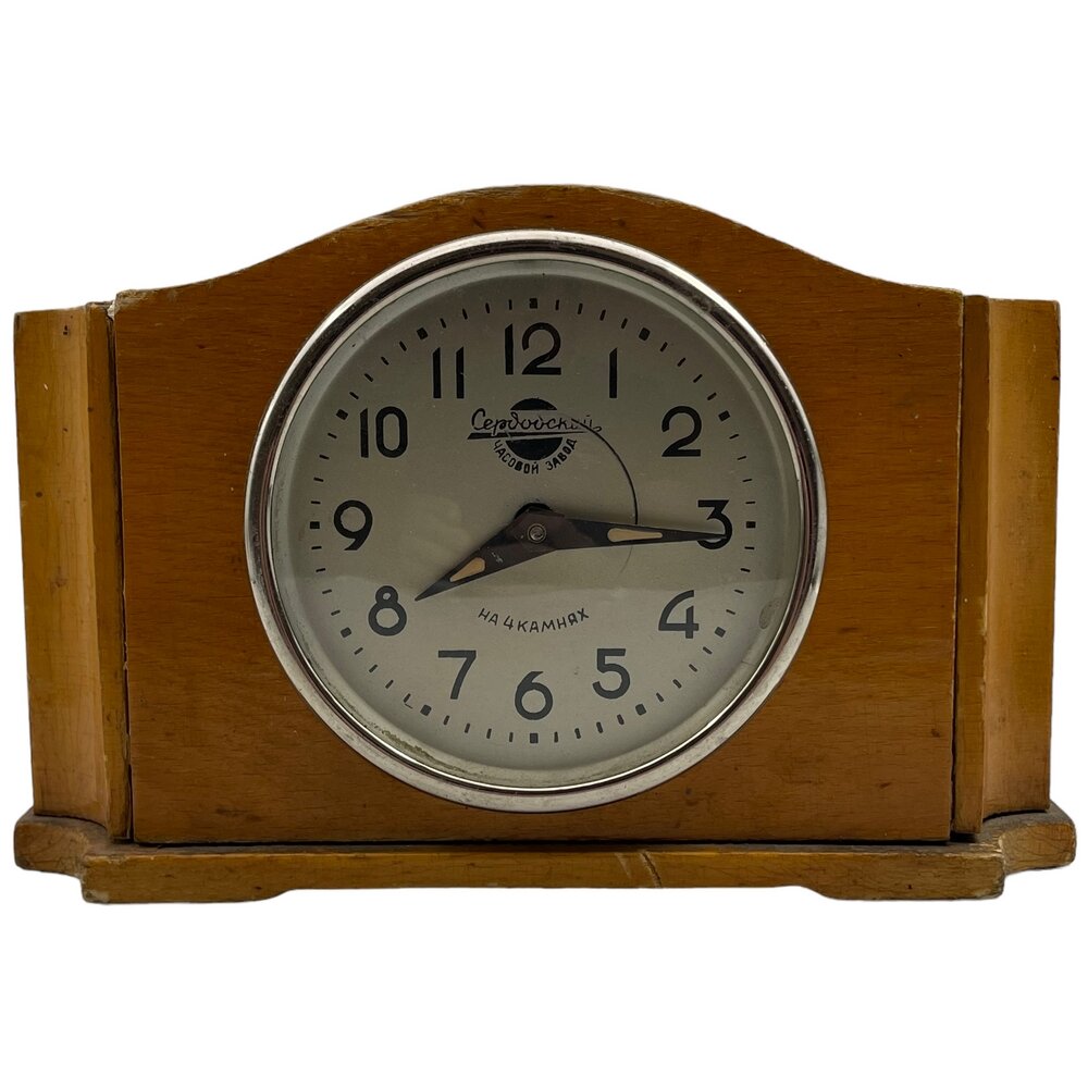 Настольные механические часы "СЧЗ - 4 камня" 1960-1970 гг. Сердобский ЧЗ, СССР (Лот №2)
