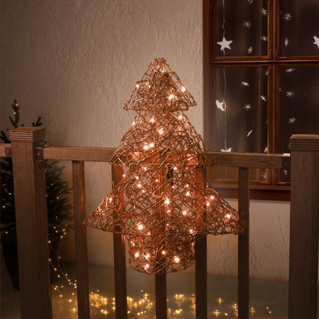 Светодиодное украшение Balcony Lights - Елочка 80 см, 72 теплые белые LED лампы, IP44, Kaemingk, 493543