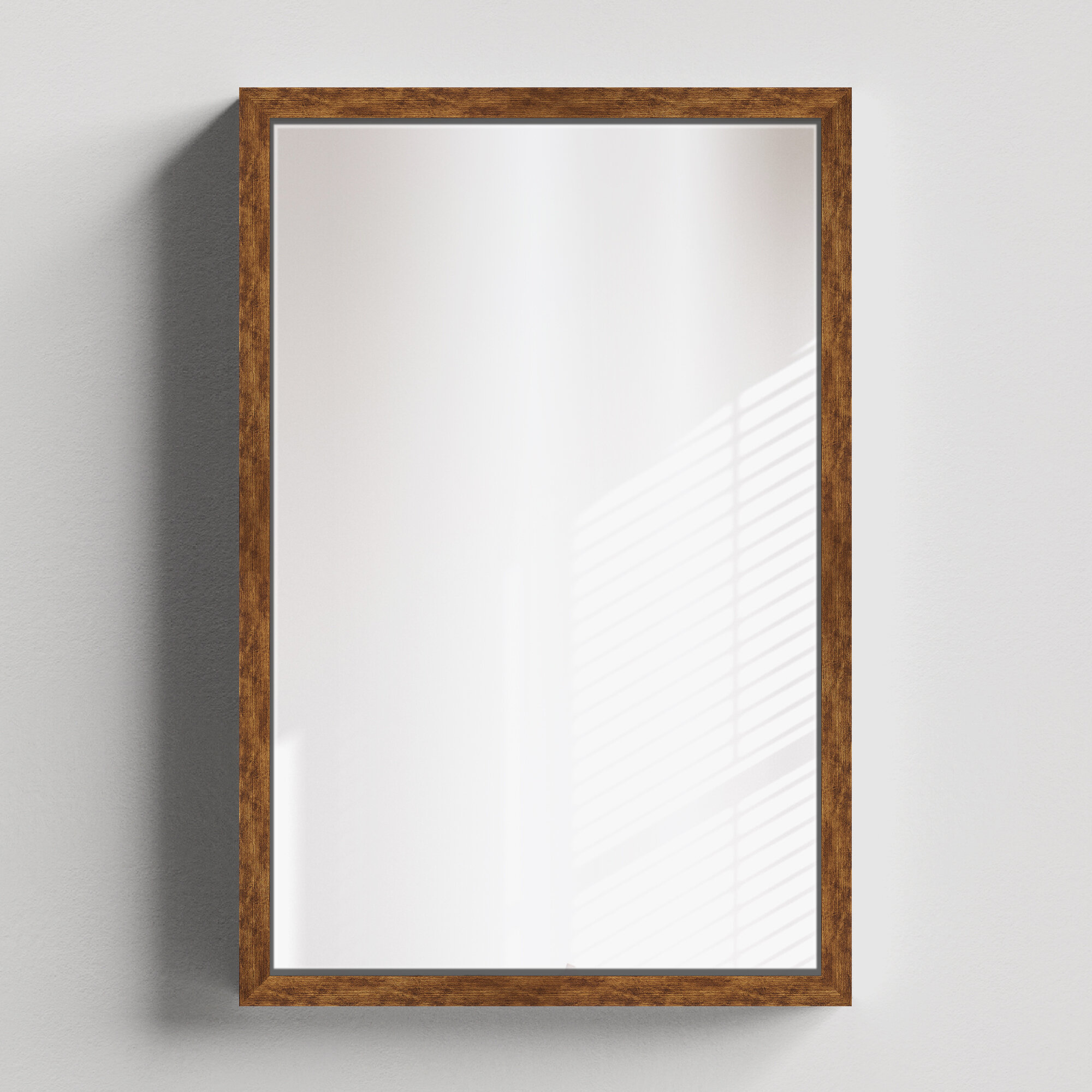 Зеркало настенное 40х60 "новара" ALENKOR, в раме, пластик, багет под дерево с текстурой, прямоугольное, интерьерное