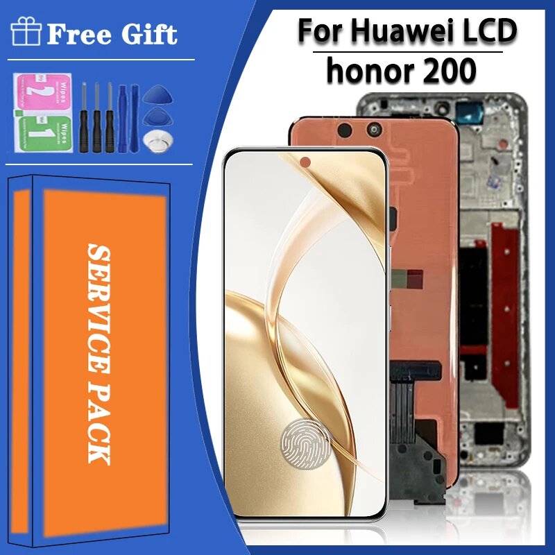 6,7-дюймовый AMOLED для Huawei Honor 200, ЖК-дисплей ELI-AN00, сенсорная панель, дигитайзер для Huawei Honor200, запасные части для ЖК-дисплея Green With Frame