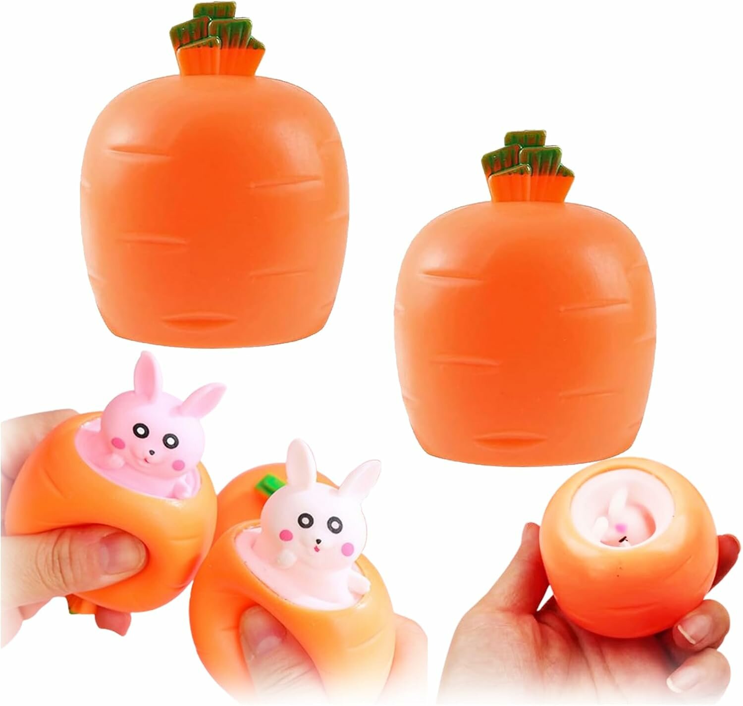 На Пасху 2025 года выпрыгивает морковный кролик, который прячет морковную скорлупу, чтобы снять стресс