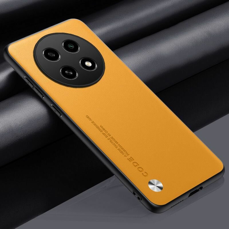 Чехол MyPads для Realme 13+ 5G / Realme 13Plus Кожа, светло-жёлтый