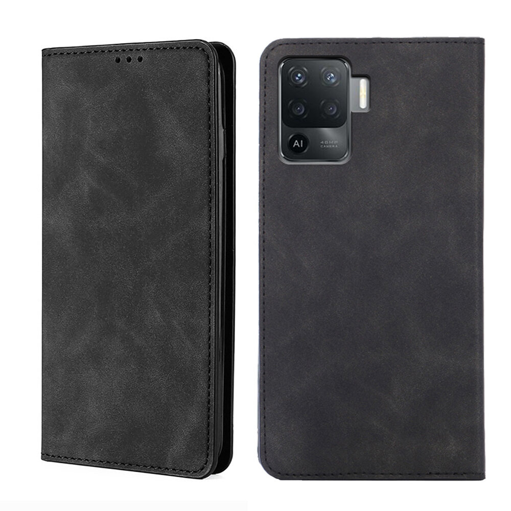 Чехол-книжка MyPads для Oppo Reno 5 Lite / Оппо Рено 5 Лайт мягкое прикосновение (черный)