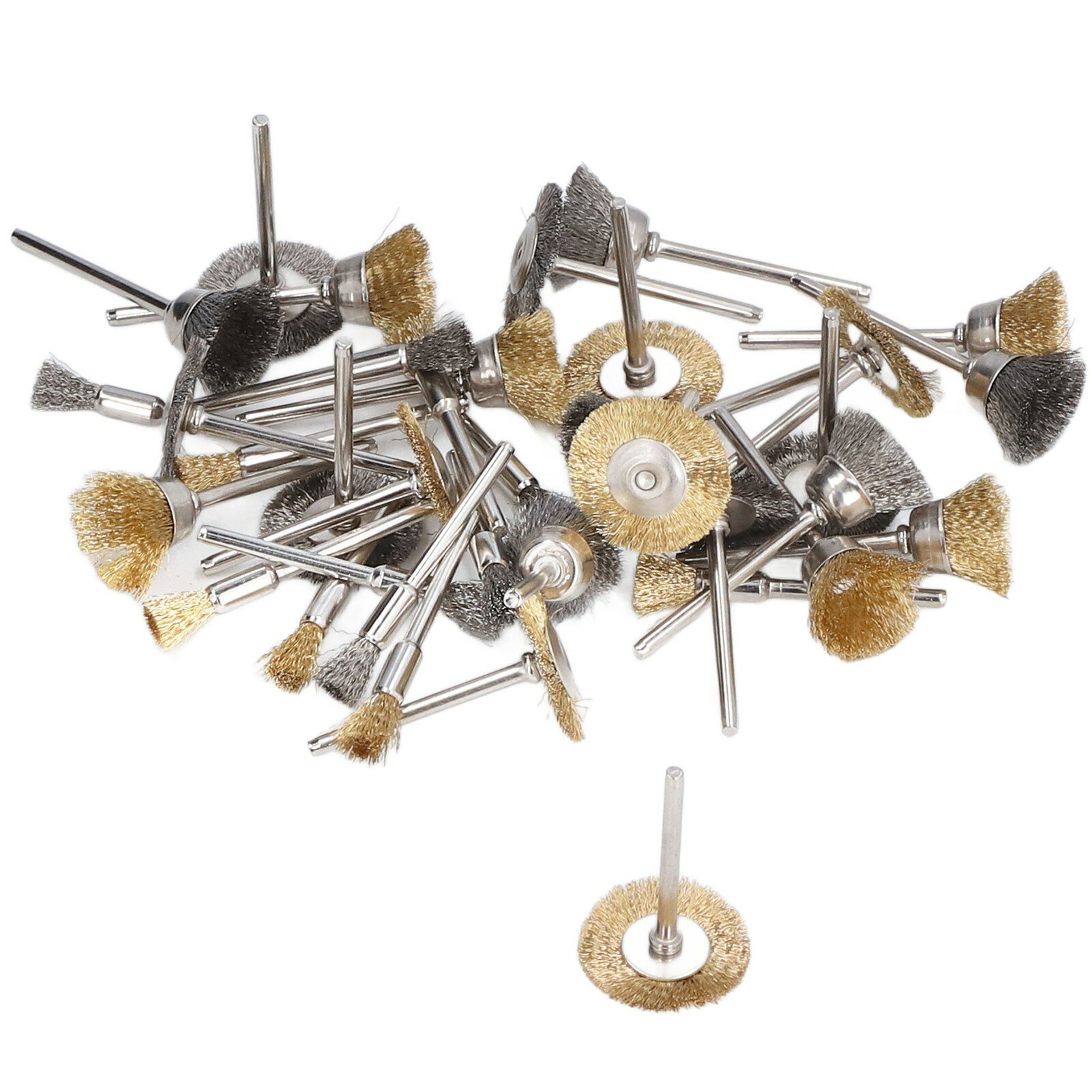 36шт Проволочная Чашка Колесо Ручка Щетка Латунные Полировальные Круги Из Нержавеющей Стали Полный Комплект для Чистки