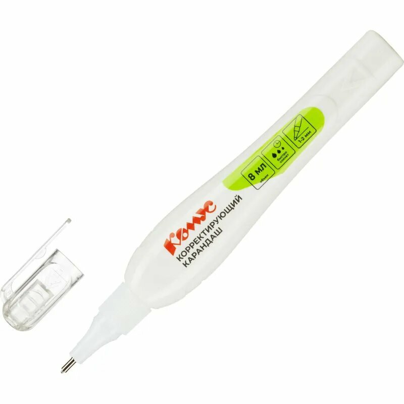 Корректирующий карандаш 8мл Комус на быстросохнущей основе, металл након, 2147521