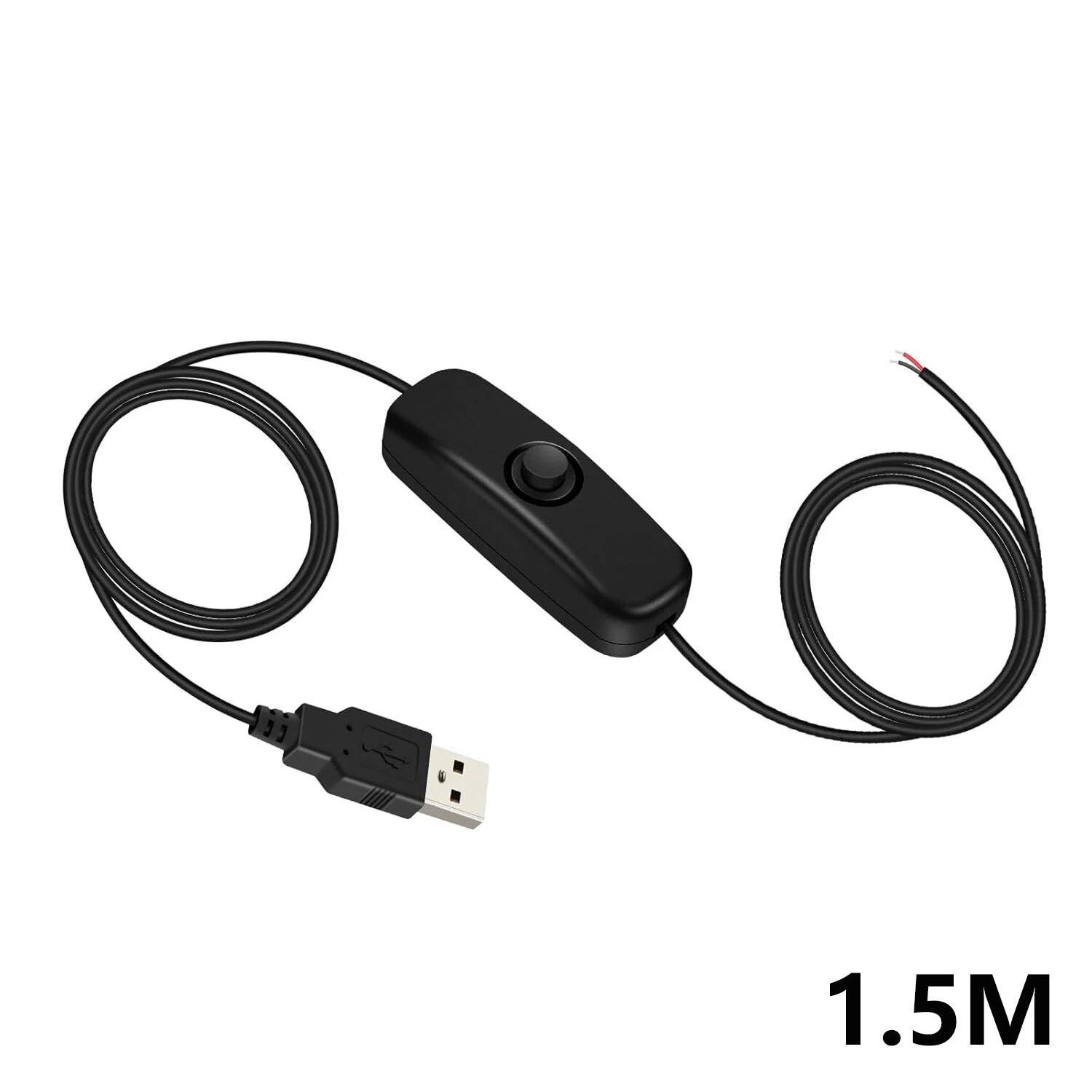 Удлинительный кабель переключателя USB 5 В, штекер USB 2.0 A и 2-контактный 2-проводной разъем кабеля для зарядки DIY для USB-вентилятора Настольная лампа