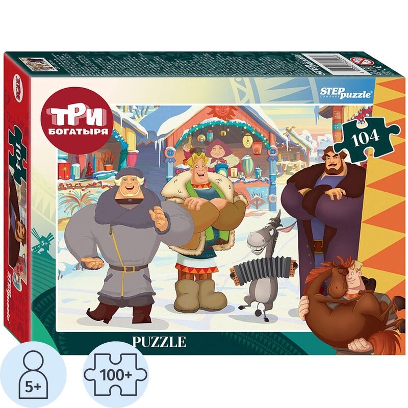 Пазл (мозаика) puzzle 104 Три богатыря и Пуп Земли (Мельница), 82256