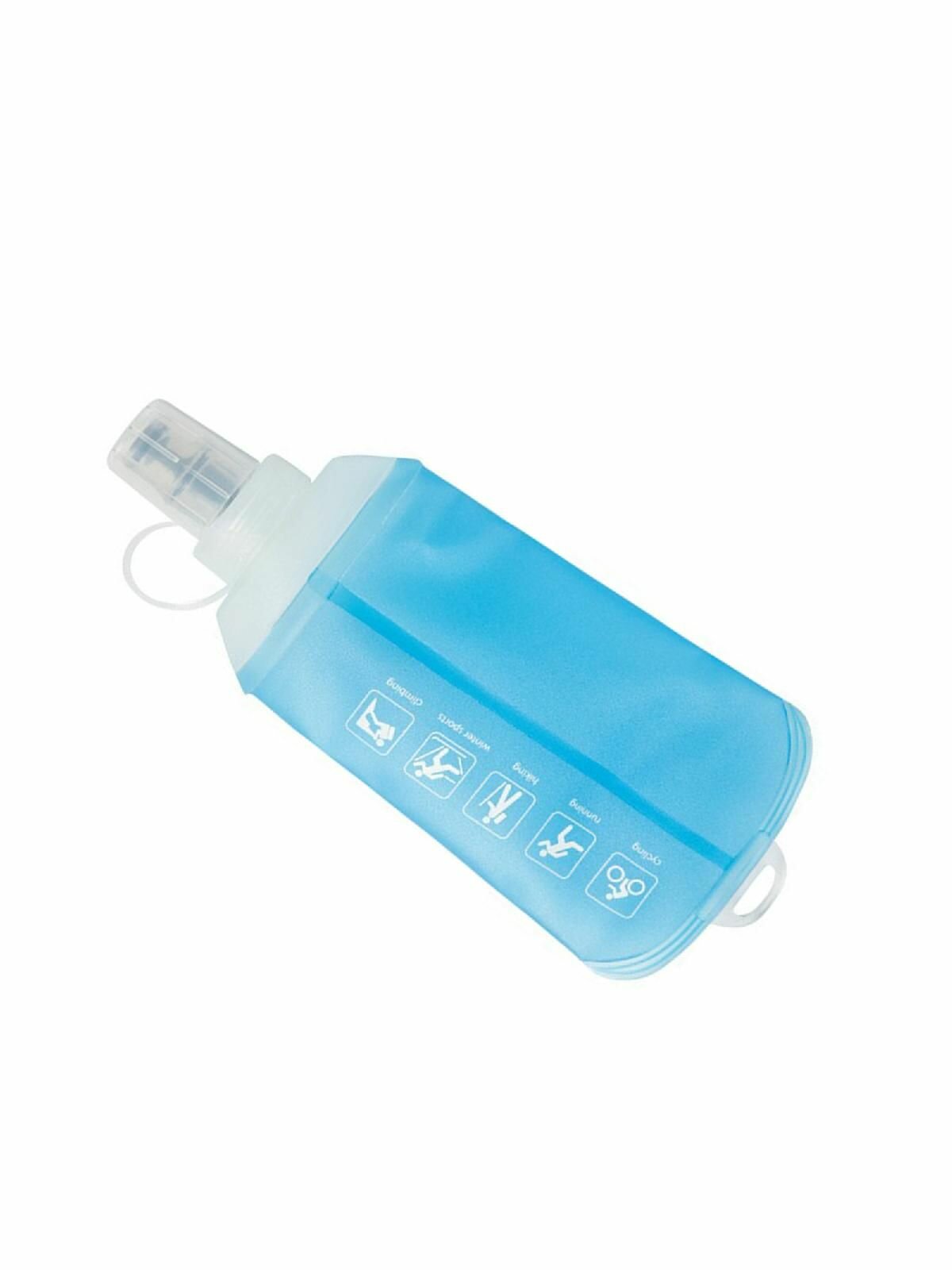 Фляга спортивная, Складная бутылка для мягкой воды из ТПУ-250 мл-Голубой