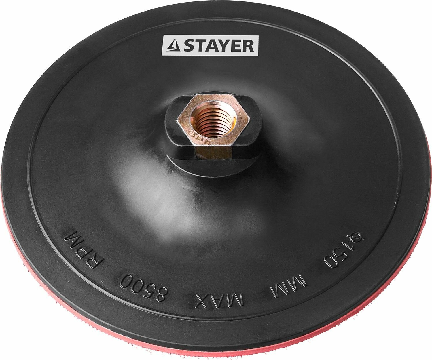 Опорная тарелка STAYER М14, d 150 мм, пластиковая, жесткая, липучка, для УШМ 35742-150