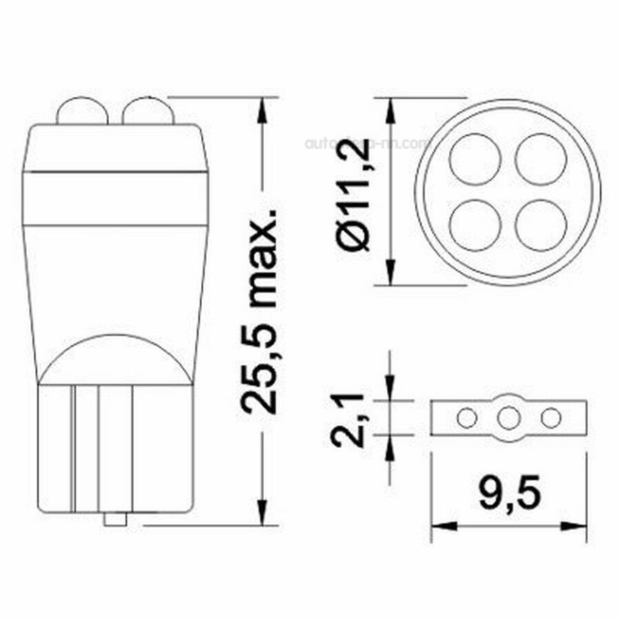 LEDO 12966L4L1B Лампа LEDO светодиодная W5W W2.1x9.5D