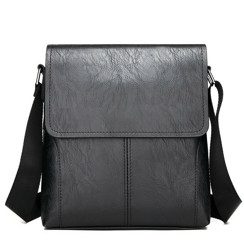 Sac messager en cuir pour homme, элегантный мешок с бандульером, непроницаемый мешок с бандульем, большой вместительный мешок, нуар
