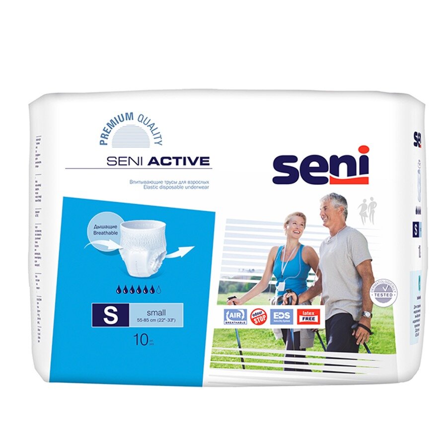 Подгузники-трусы Seni Active Small (№1), объем талии 55-85 см, 10 шт.