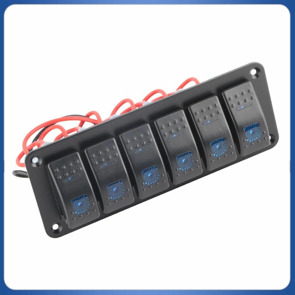 6 Gang Switch Panel, водонепроницаемый, безопасный для автомобилей, RV, автобусов, морских судов