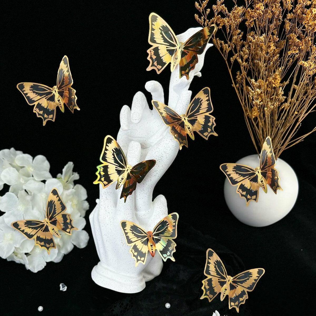 3D наклейки на стену "Суккуленты" — объемные, для кухни/спальни/балкона, декор без полива