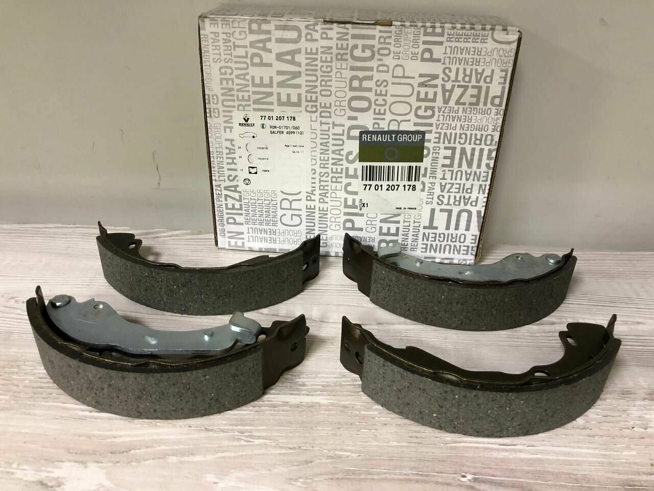 Тормозные колодки задние барабанные 7701207178 для автомобилей Renault Clio