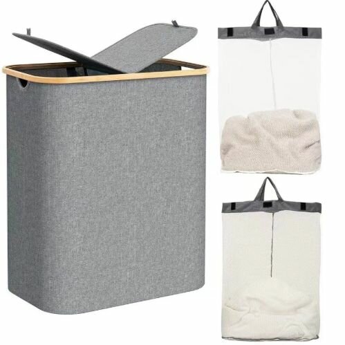 Двойной корзина для белья с крышкой