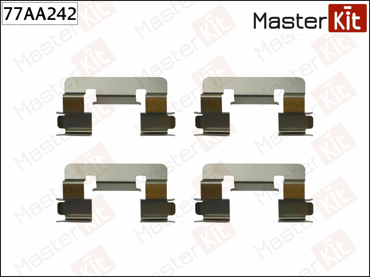 Комплект установочный тормозных колодок Toyota Corolla E12 00-08 MasterKit 77AA242