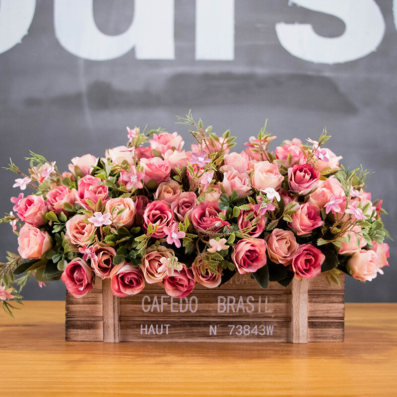 Искусственный цветочный букет для забора, искусственное цветочное растение в горшке, декоративная цветочная композиция, сухие цветы, выставка на подоконнике в гостиной, пластиковое зеленое растение, цветочная композиция