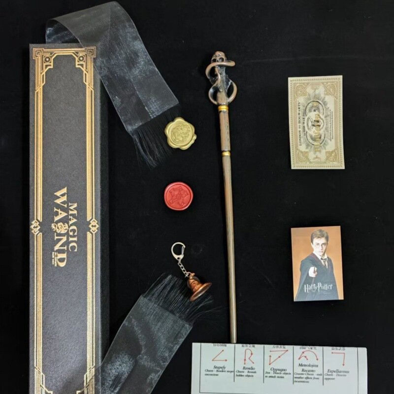 Волшебная шляпа с палочкой Гарри Поттера, подарочная коробка, роскошный набор из 8 предметов, подарок на день рождения, коробка с лентой, рождественский подарок