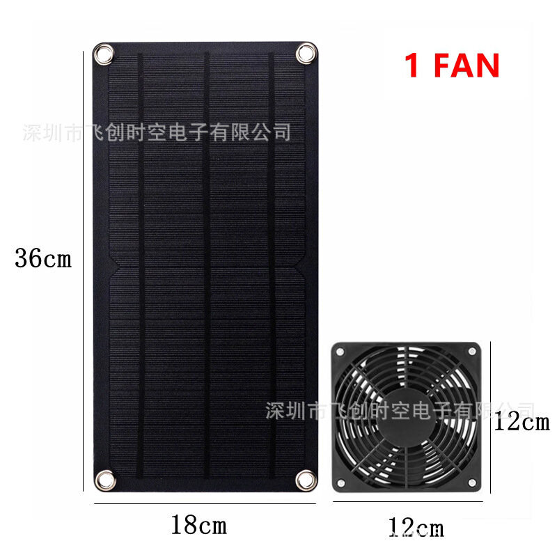 Солнечный вентилятор воздуха фермер Вентилятор солнечной панели питания подходит для собаки парник рекомендую